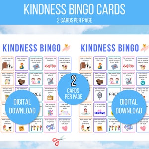 Kindness Bingo, 3 Kindness Bingo Cards, Acts of Kindness Bingo, Kid's ...