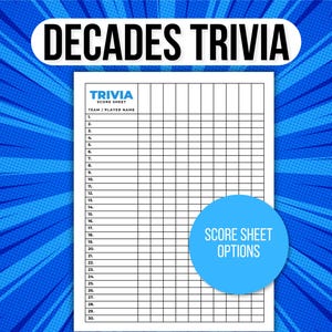 Decades Trivia, Decades Game Bundle, Decade Trivia Night Games, Decades ...