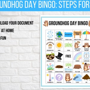 Groundhog Day Bingo, 30 Printable Groundhog Day Bingo Cards, Groundhog ...