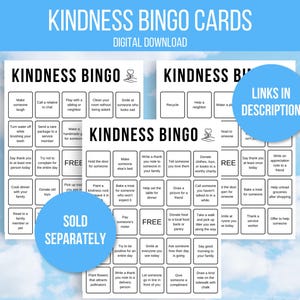 Kindness Bingo, 30 Kindness Bingo Cards, Acts of Kindness Bingo, Kid's ...