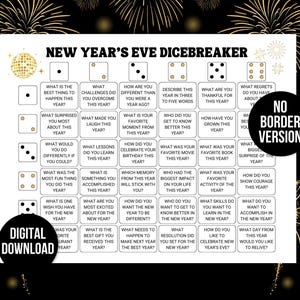 New Years Eve Dicebreaker, New Years Dicebreaker, New Years Icebreaker ...