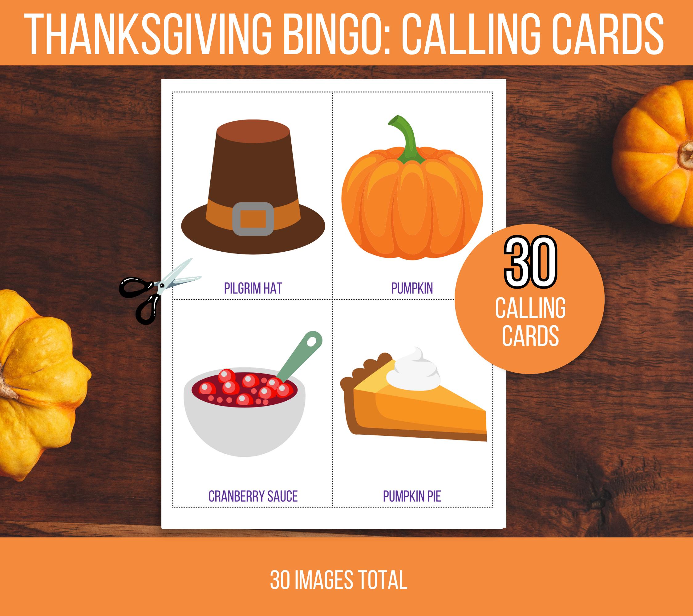 Thanksgiving Bingo, 50 Thanksgiving Bingo Cards, Thanksgiving Activity ...