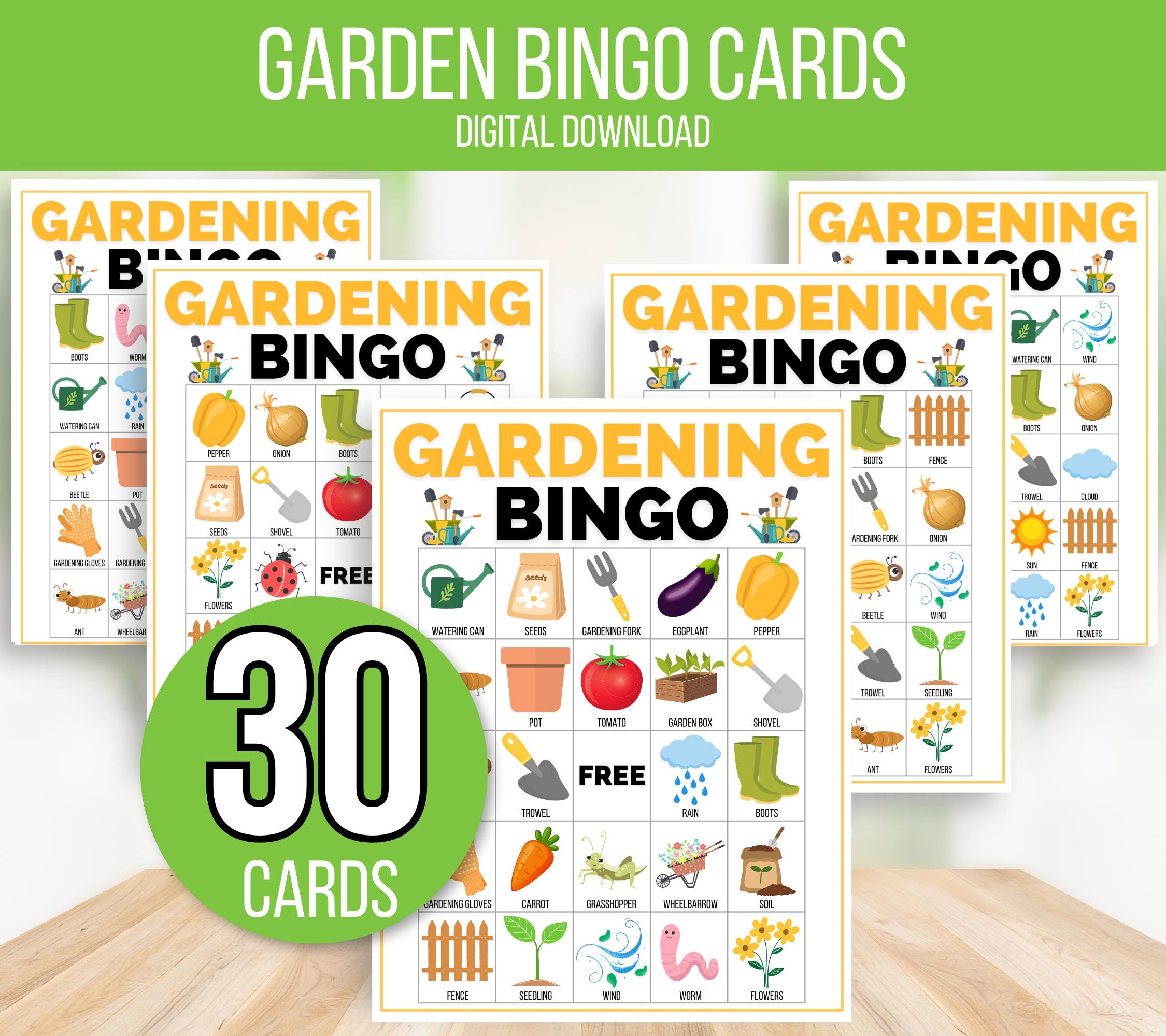 Garden Bingo, Spring Bingo, Garden Game, Garden Activity, Garden ...