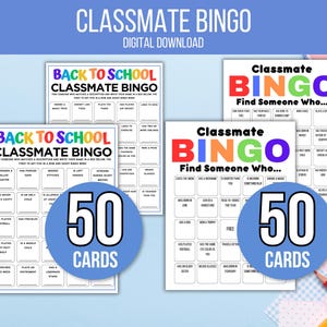 Back to School Bingo, Back to School Games, Classmate Bingo, Get to ...