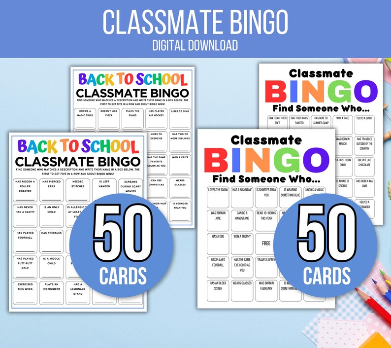 Back to School Bingo, Back to School Games, Classmate Bingo, Get to ...
