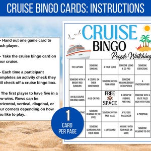 Cruise Bingo, Cruise Games, 50 Cruise Bingo Cards, Cruise Ship People ...