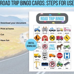 Road Trip Bingo, 10 Printable Road Trip Bingo Cards, Travel Bingo ...