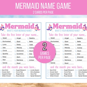 What's Your Mermaid Name Game, Mermaid Name Game Sign, Mermaid Game ...