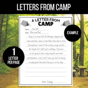Letters From Camp, Summer Camp Letters, Printable Letter From Camp ...