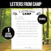 Letters From Camp, Summer Camp Letters, Printable Letter From Camp ...
