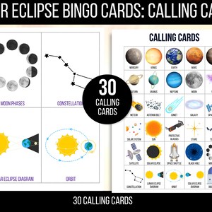 Solar Eclipse Bingo, 40 Printable Solar Eclipse Bingo Cards, Space ...