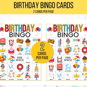 Birthday Bingo, 30 Birthday Party Bingo Cards, Birthday Game, Happy ...