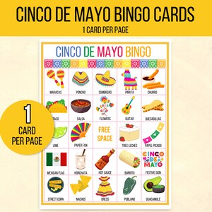 Cinco De Mayo Bingo, 30 Printable Cinco De Mayo Bingo Cards, Cinco De ...