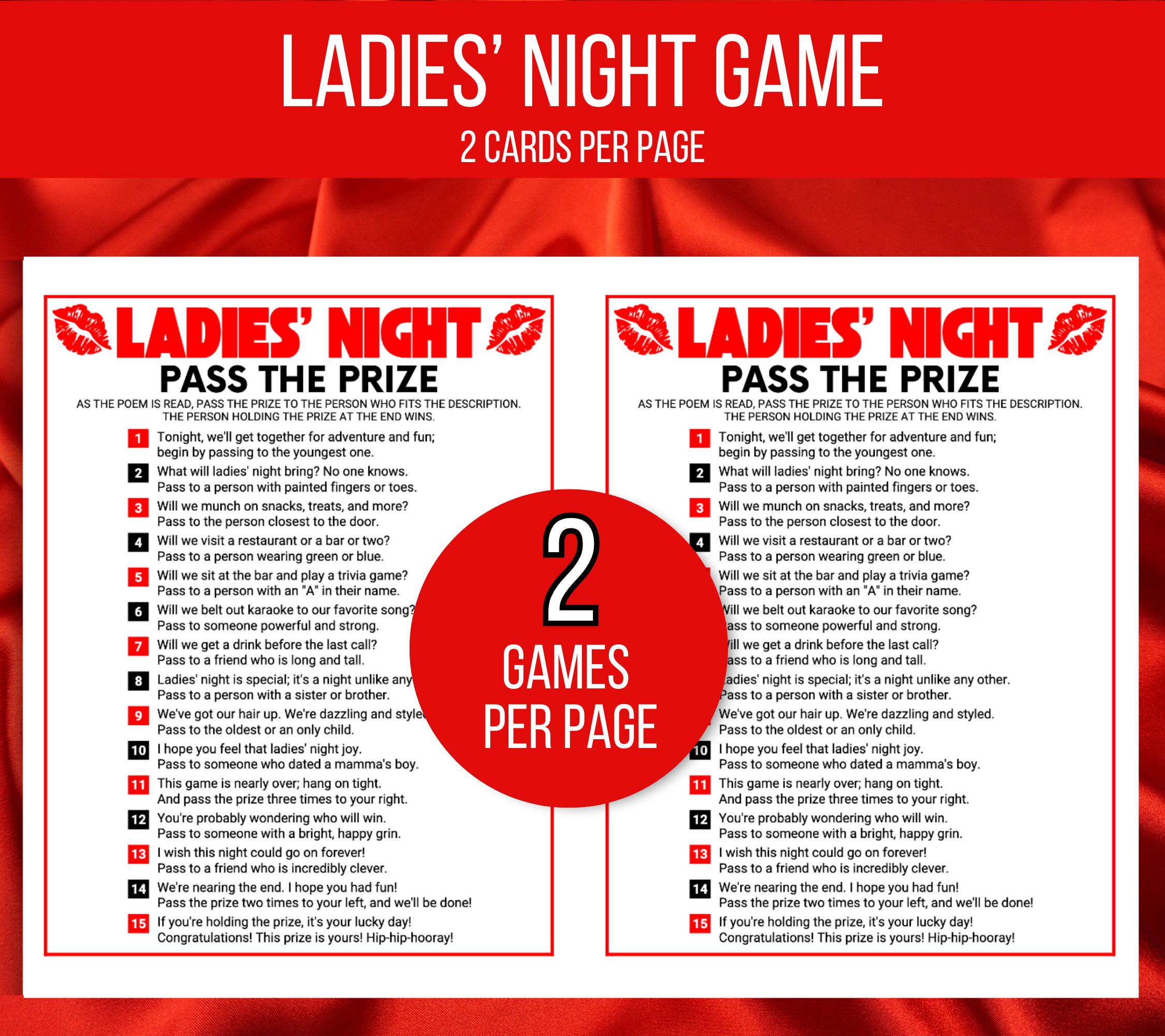 Ladies Night Pass the Prize Games, Ladies Night Party Games, Pass the ...