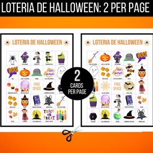 Loteria De Halloween, Spanish Halloween Bingo, 30 Spanish Halloween ...
