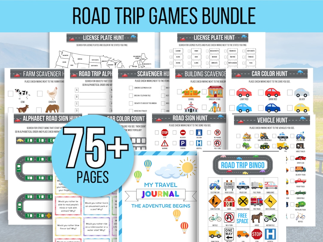 Mega Kids Road Trip Games, Travel Activities, Road Trip Games Bundle ...