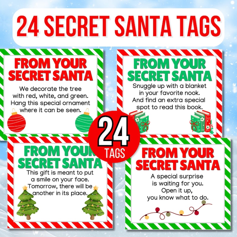 Secret Santa Tags - Etsy
