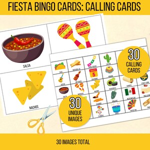 Fiesta Bingo, 30 Printable Fiesta Bingo Cards, Fiesta Activity for Kids ...