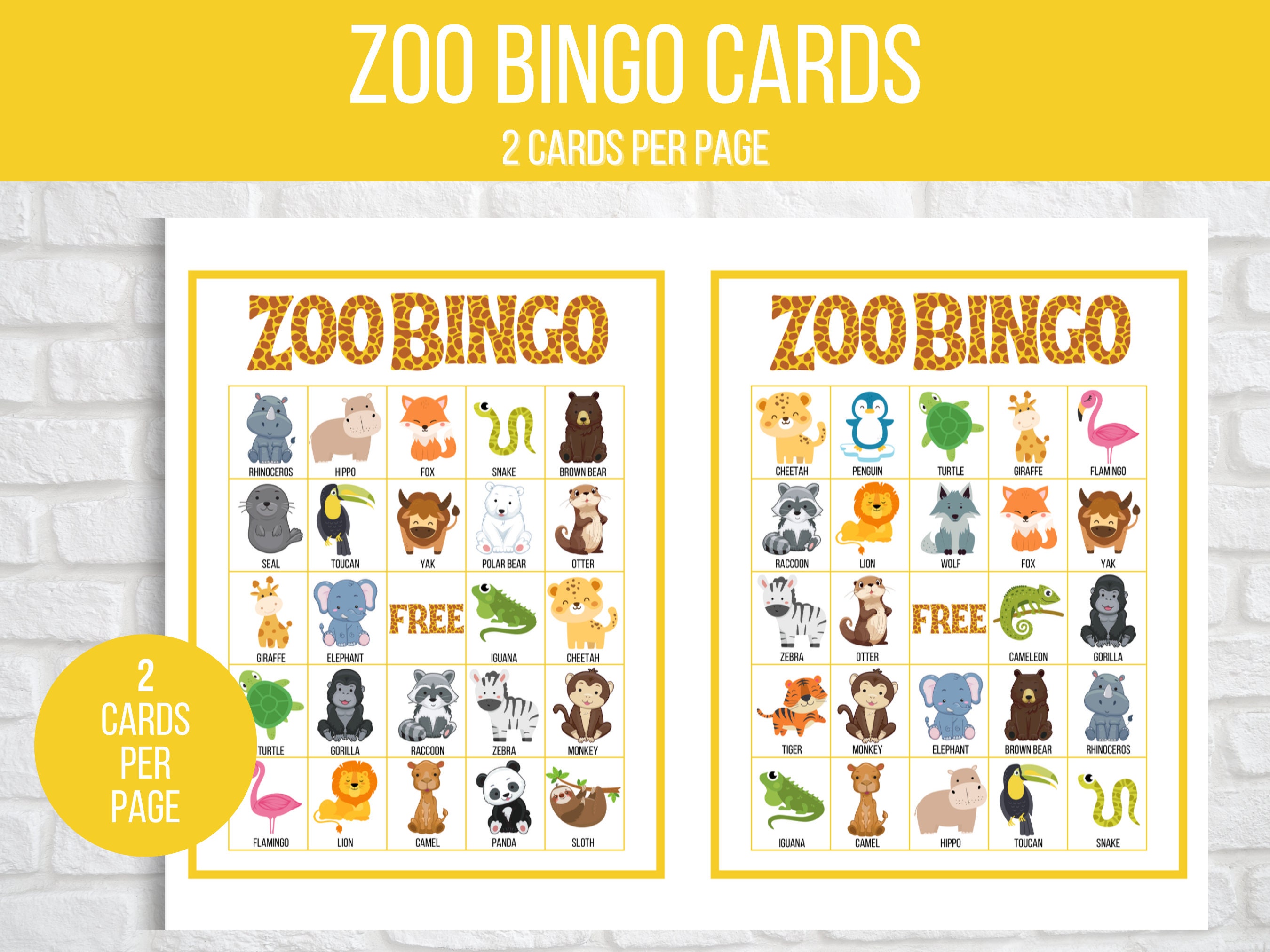 Zoo Bingo 30 Printable Zoo Bingo Cards Zoo Party Game Zoo - Etsy Australia