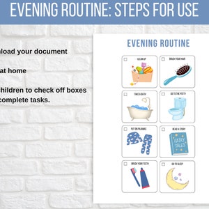 Kids Morning and Evening Routine Charts, Morning Routine for Kids ...