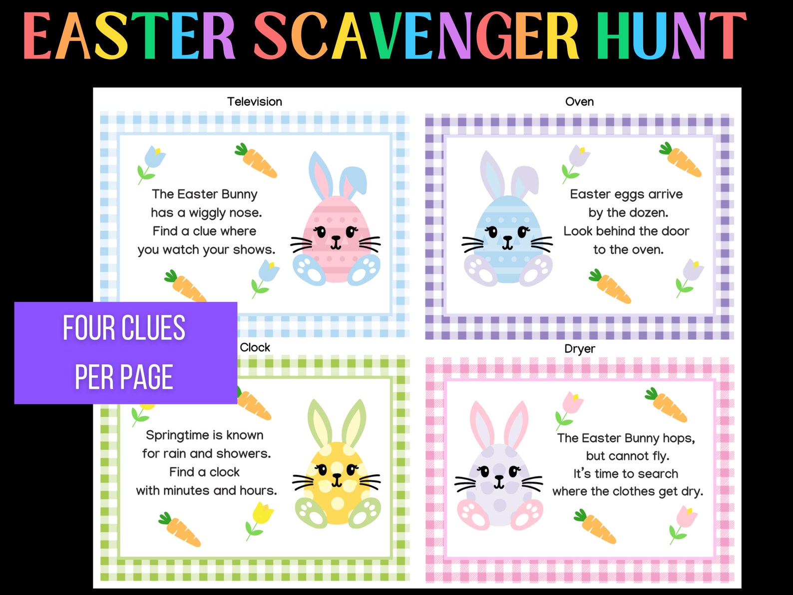 Indoor Easter Scavenger Hunt for Kids, Indoor Treasure Hunt for Kids ...