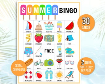 Summer Bingo Game for Kids, Printable Summer Bingo Cards, Summer Bingo ...
