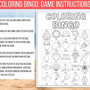 Coloring Bingo, 40 Coloring Bingo Cards, Coloring Bingo Game, Coloring ...