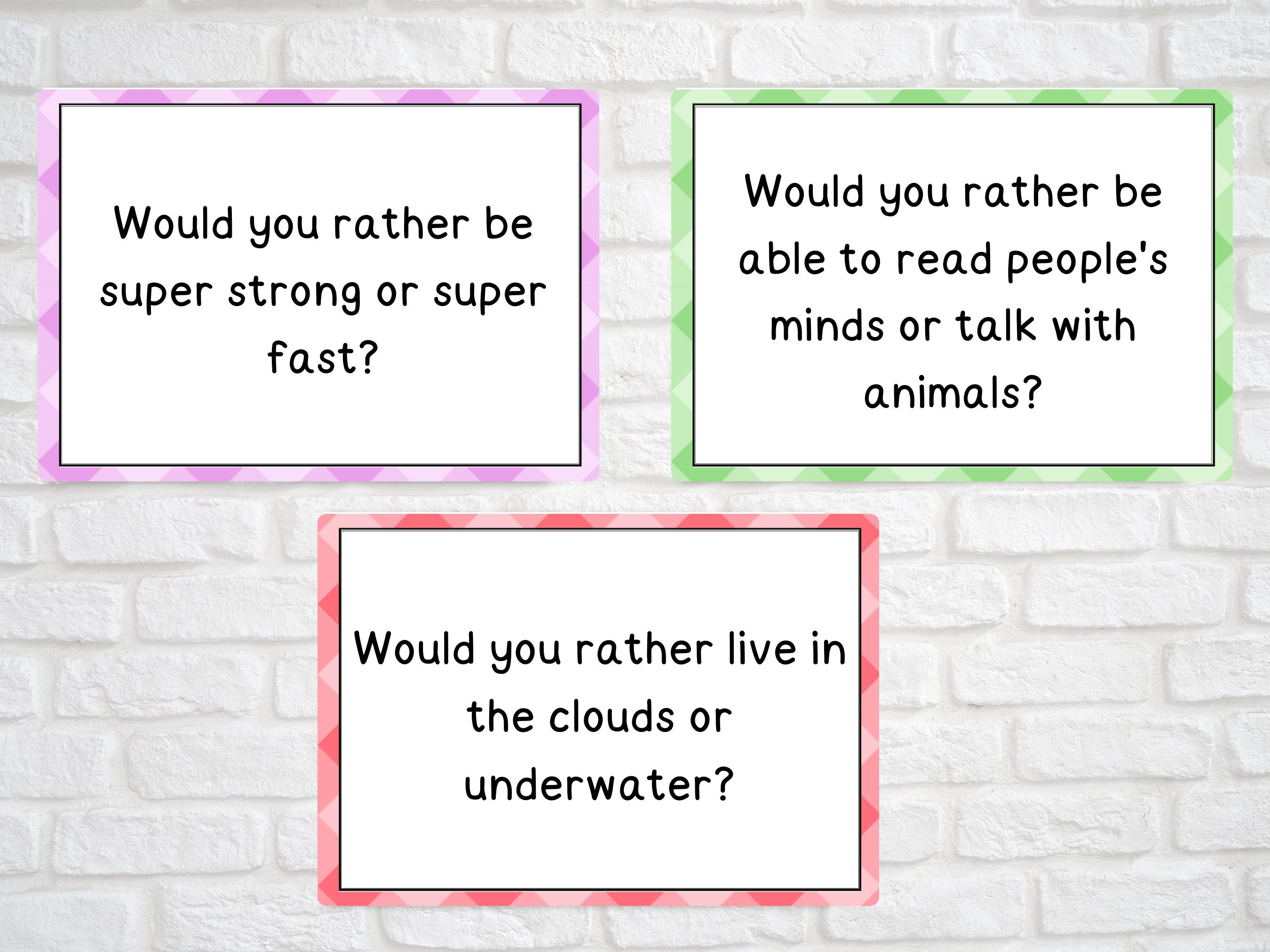 Would You Rather Questions for Kids Conversation Starters - Etsy Canada