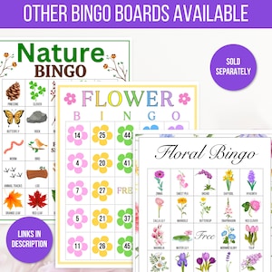 Flower Bingo, Spring Bingo, Garden Bingo, 40 Printable Flower Bingo ...