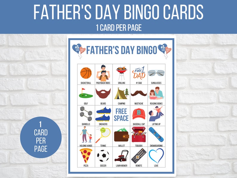 Printable Father's Day Bingo 30 Father's Day Bingo - Etsy