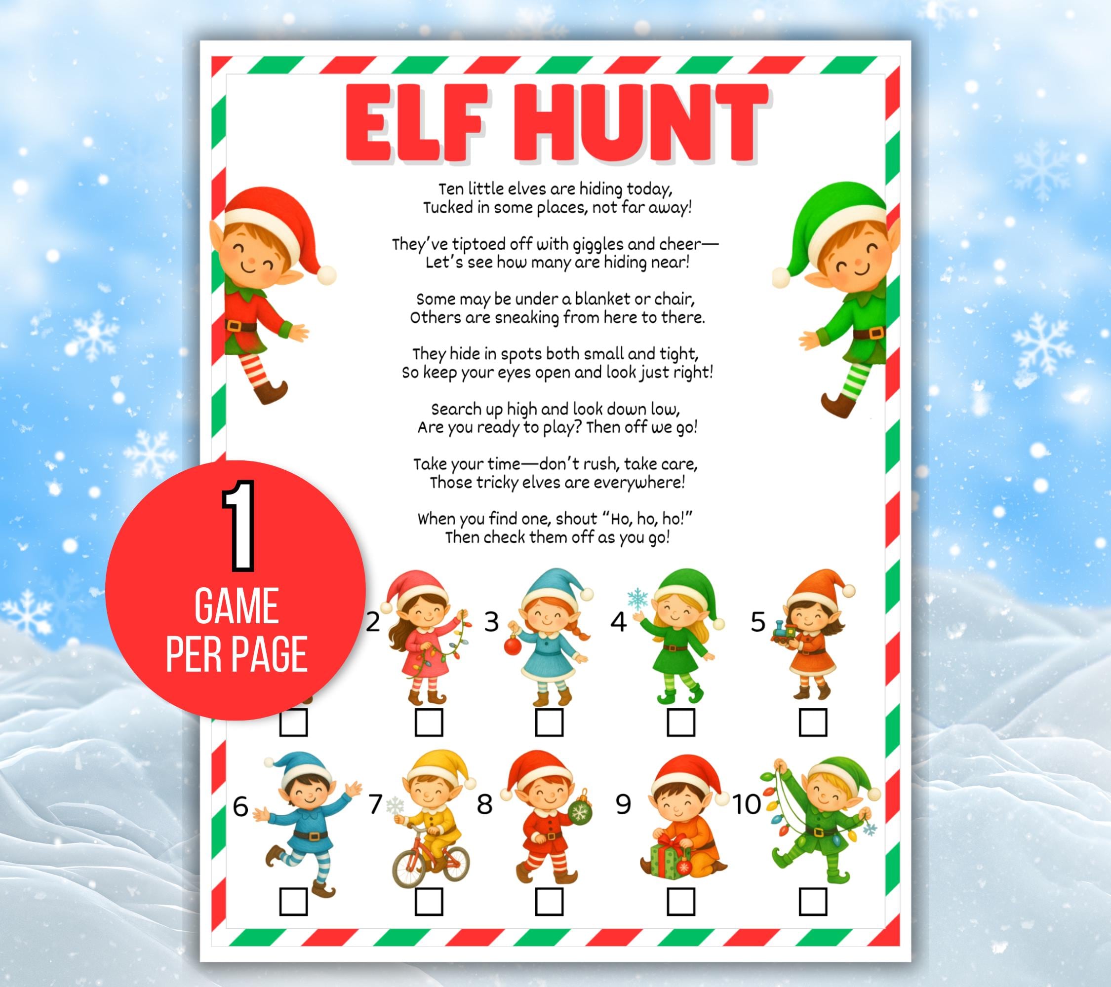 Christmas Scavenger Hunt, Elf Hunt Game, Christmas Treasure Hunt ...