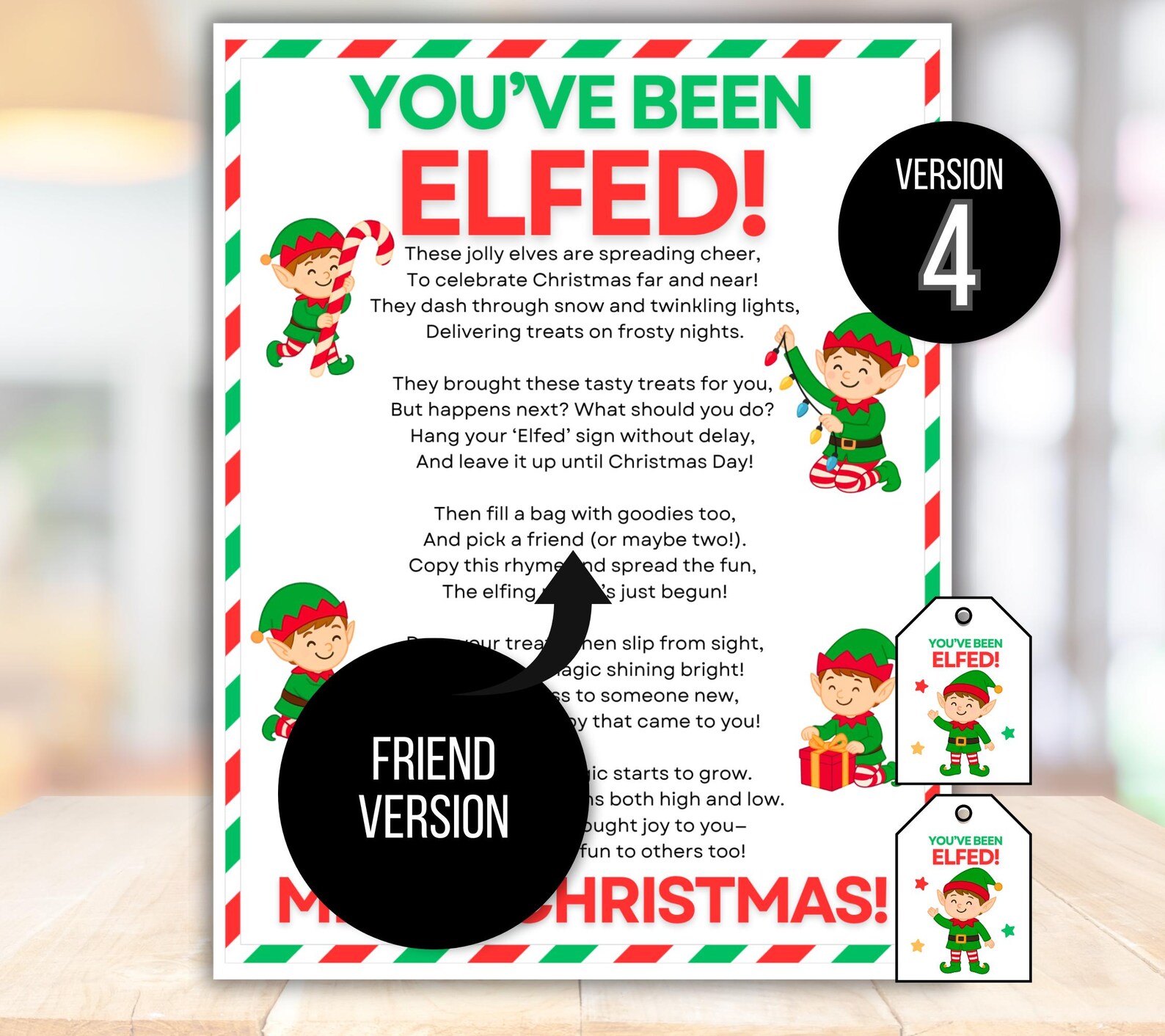 You've Been Elfed Printable Christmas Kit, I've Been Elfed Coworker ...