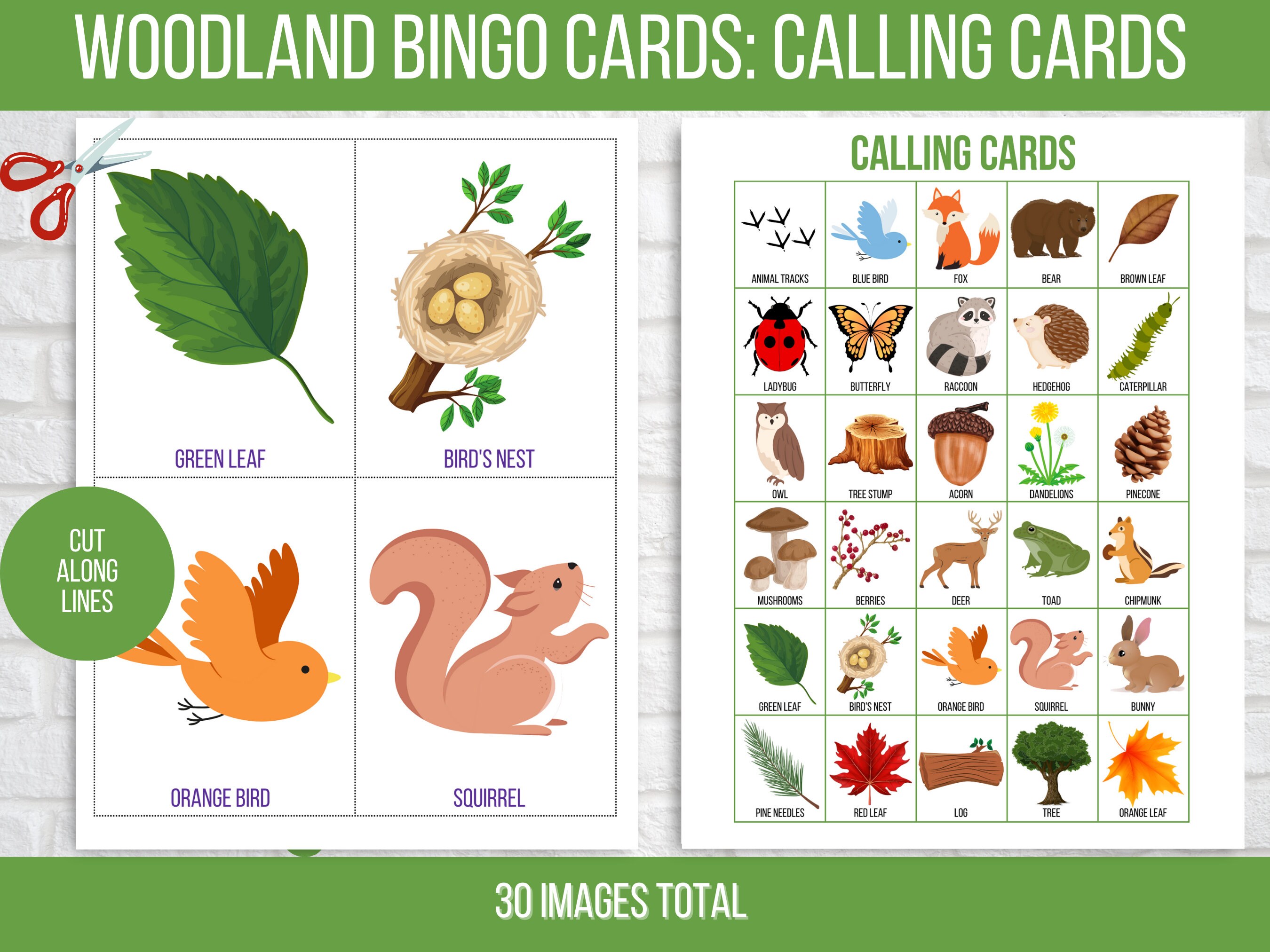 Woodland Bingo 30 Printable Woodland Bingo Cards Woodland - Etsy UK