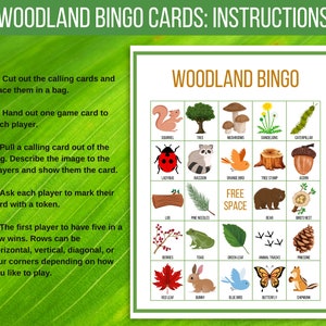 Woodland Bingo, 30 Printable Woodland Bingo Cards, Woodland Party Game ...