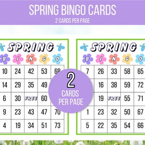 Spring Bingo, 100 Spring Bingo Cards, Spring Carte Bingo, Spring ...