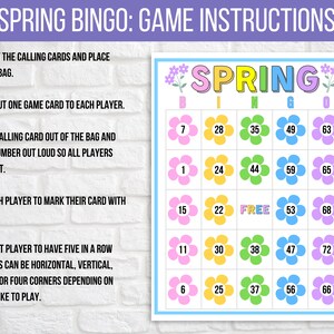 Spring Bingo, 100 Spring Bingo Cards, Spring Carte Bingo, Spring ...