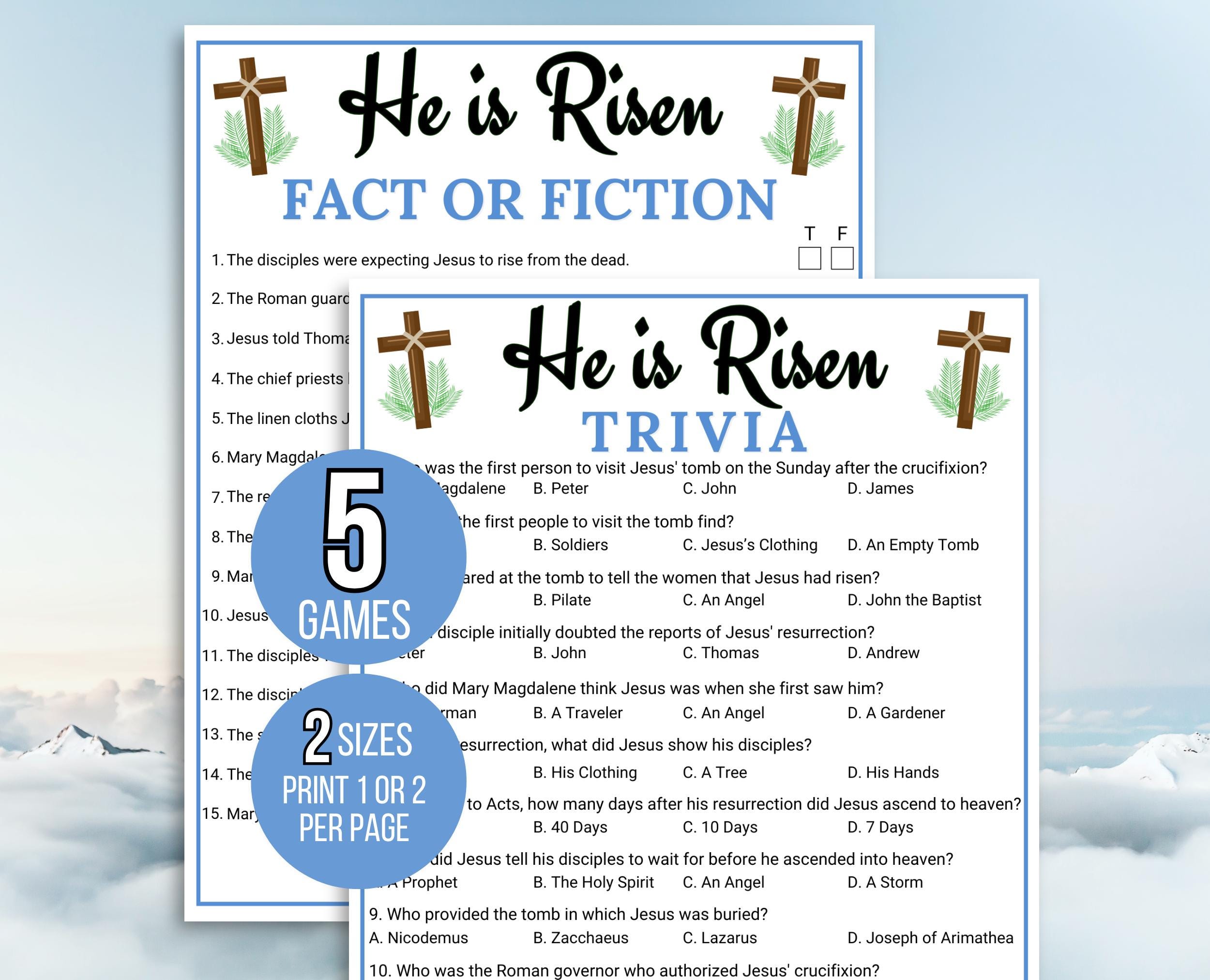 Easter Bible Trivia, Resurrection Trivia, He is Risen Trivia, Religious ...