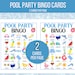 Pool Party Bingo, 30 Unique Printable Pool Bingo Cards, Pool Party Game ...