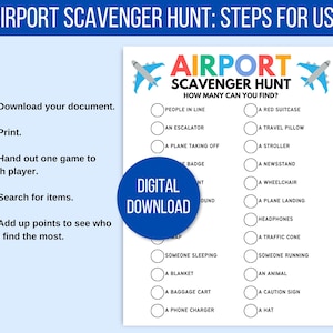 Airport Scavenger Hunt, Airport Scavenger Hunt for Kids, Airport ...