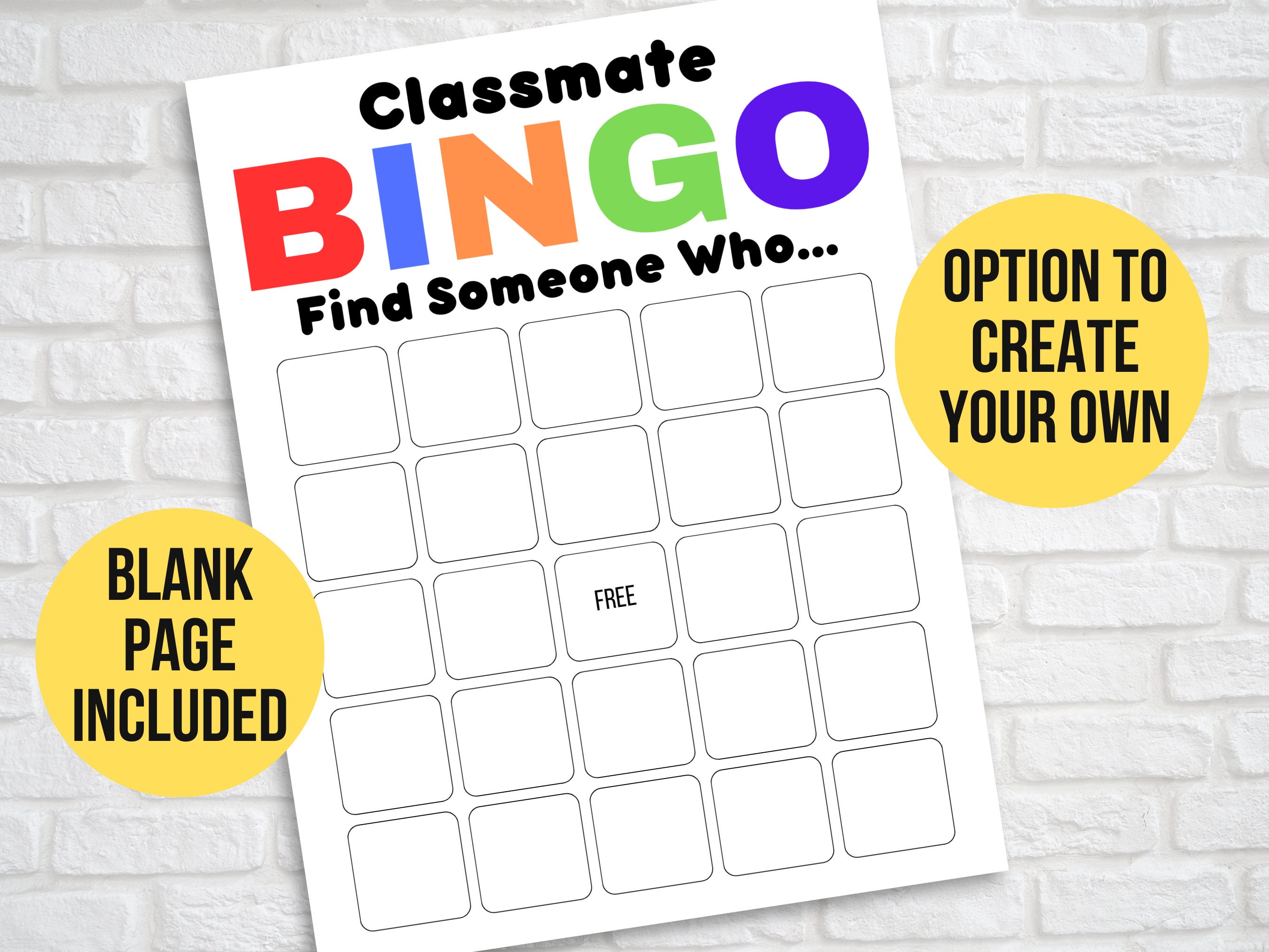 Classmate Bingo Get to Know You Bingo Find Someone Who - Etsy