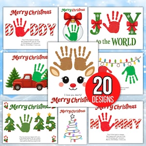 Christmas Handprint Keepsake Bundle, Christmas Handprint Art, Handprint ...