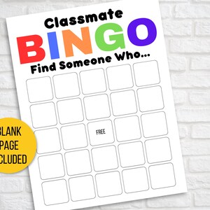 Classmate Bingo, Get to Know You Bingo, Find Someone Who Bingo, Find ...