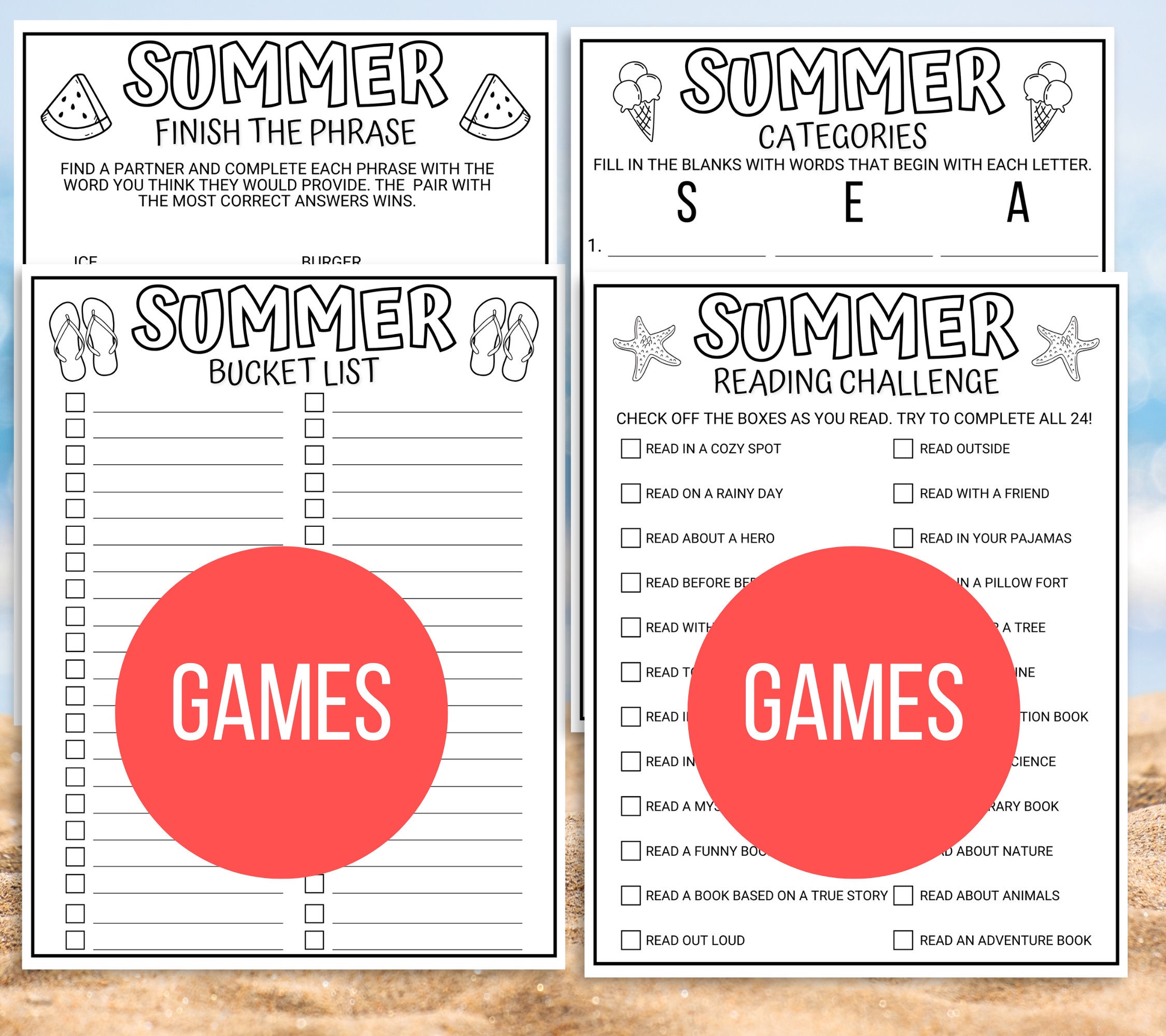 Summer Activities Bundle, Summer Activities for Kids, Fun Kids Summer ...
