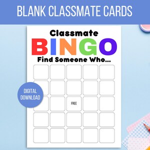Classmate Bingo, Get to Know You Bingo, Find Someone Who Bingo, Find ...