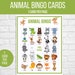 Animal Bingo 30 Printable Animal Bingo Cards Animal Party - Etsy