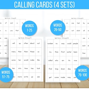 Sight Words Bingo, 120 Sight Words Bingo Cards, Fry's First 100 Words ...
