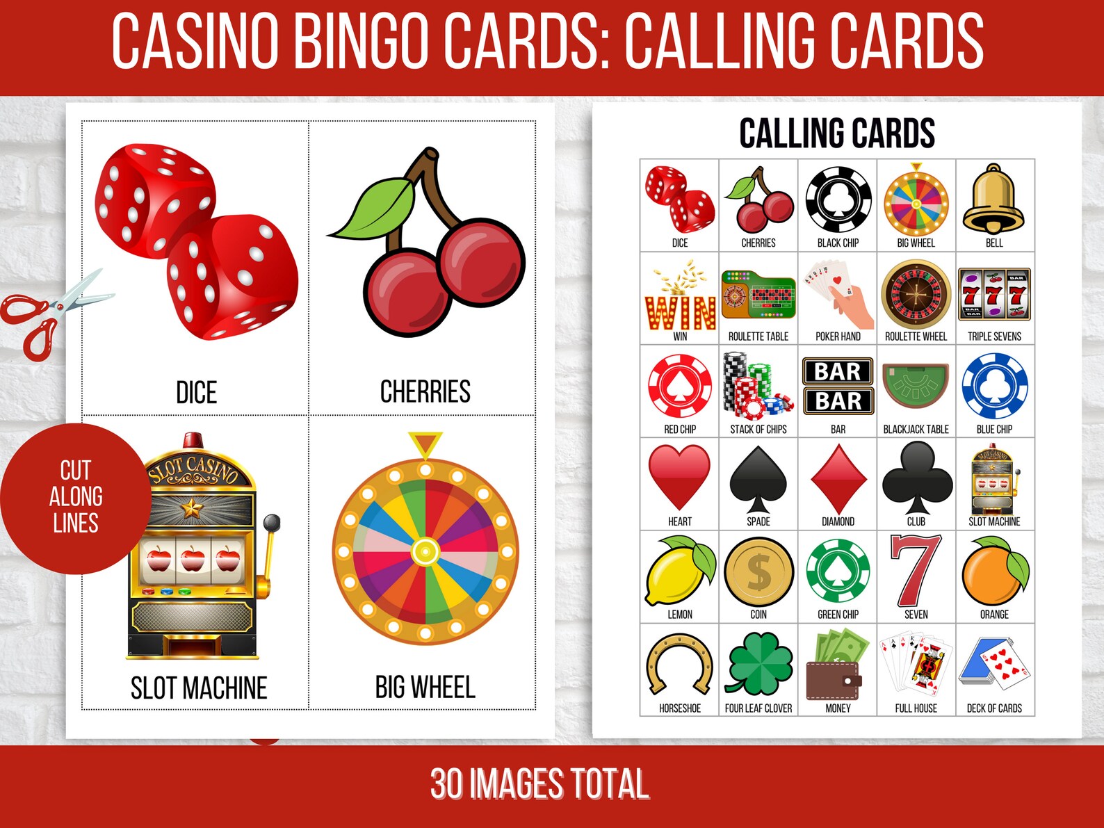Casino Bingo Casino Game Casino Party Activity Casino - Etsy