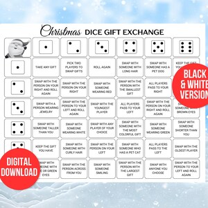 Christmas Gift Exchange Dice Game, Roll the Dice Christmas Game, Fun ...