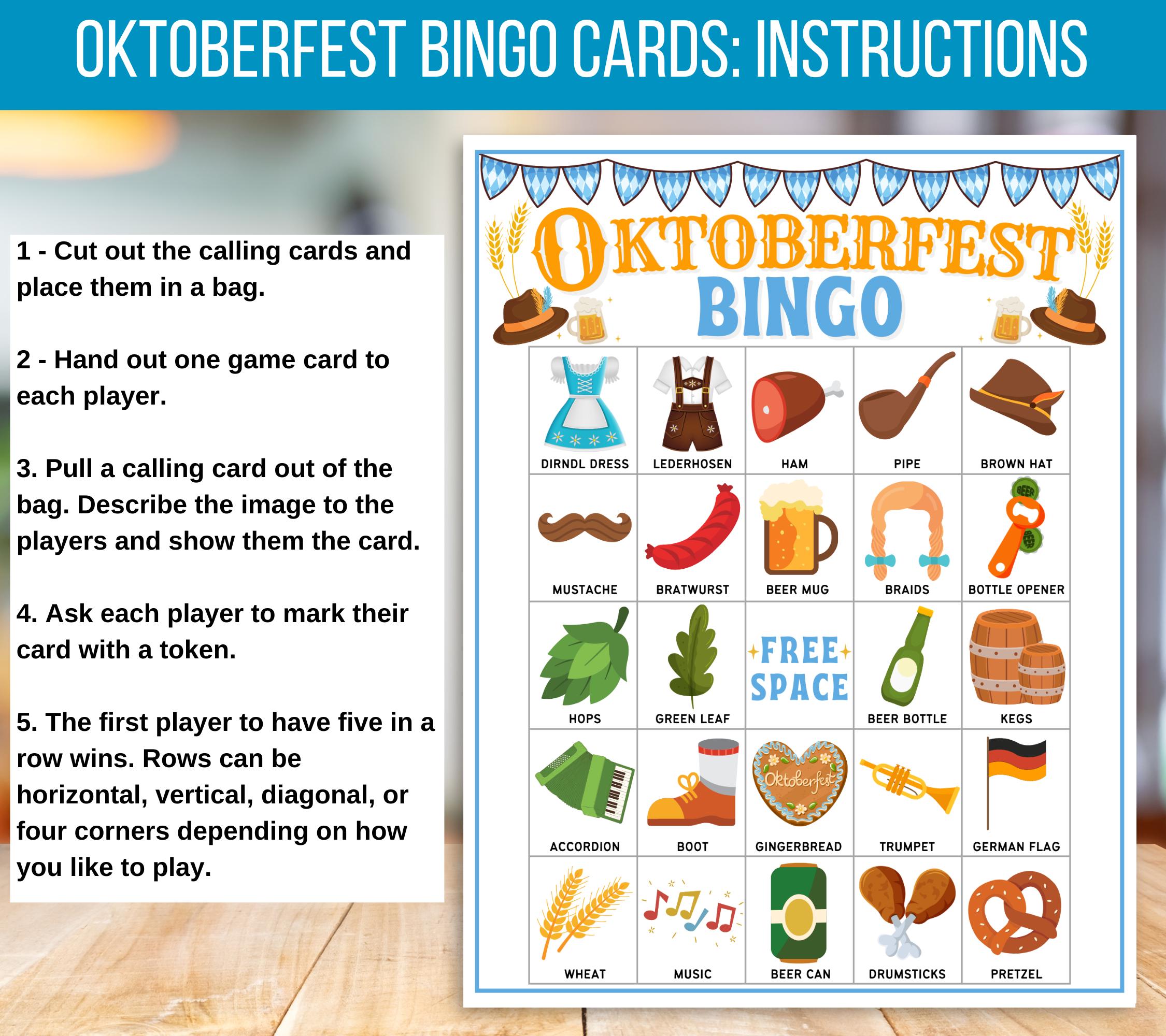 Oktoberfest Bingo, 50 Oktoberfest Bingo Cards, Oktoberfest Games ...