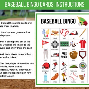Baseball Bingo, 30 Unique Printable Baseball Bingo Cards, Baseball ...